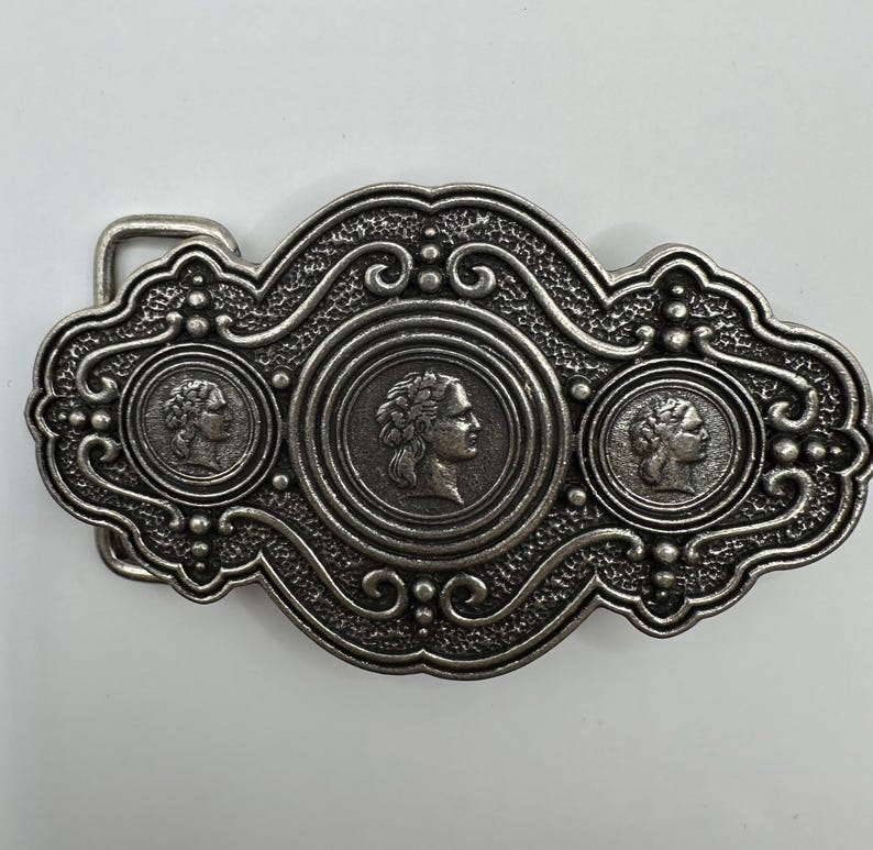 Greek Coin Style Vintage Belt Buckle, Interchangeable Belt Buckle ...