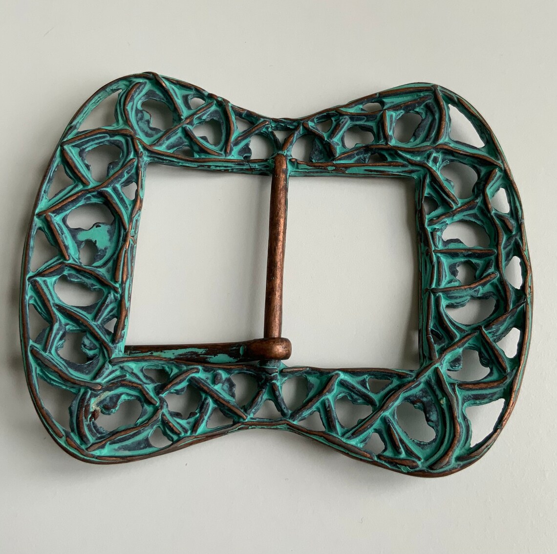 Stunning Centre Bar Belt Buckle With Antique Paisley Design Copper ...