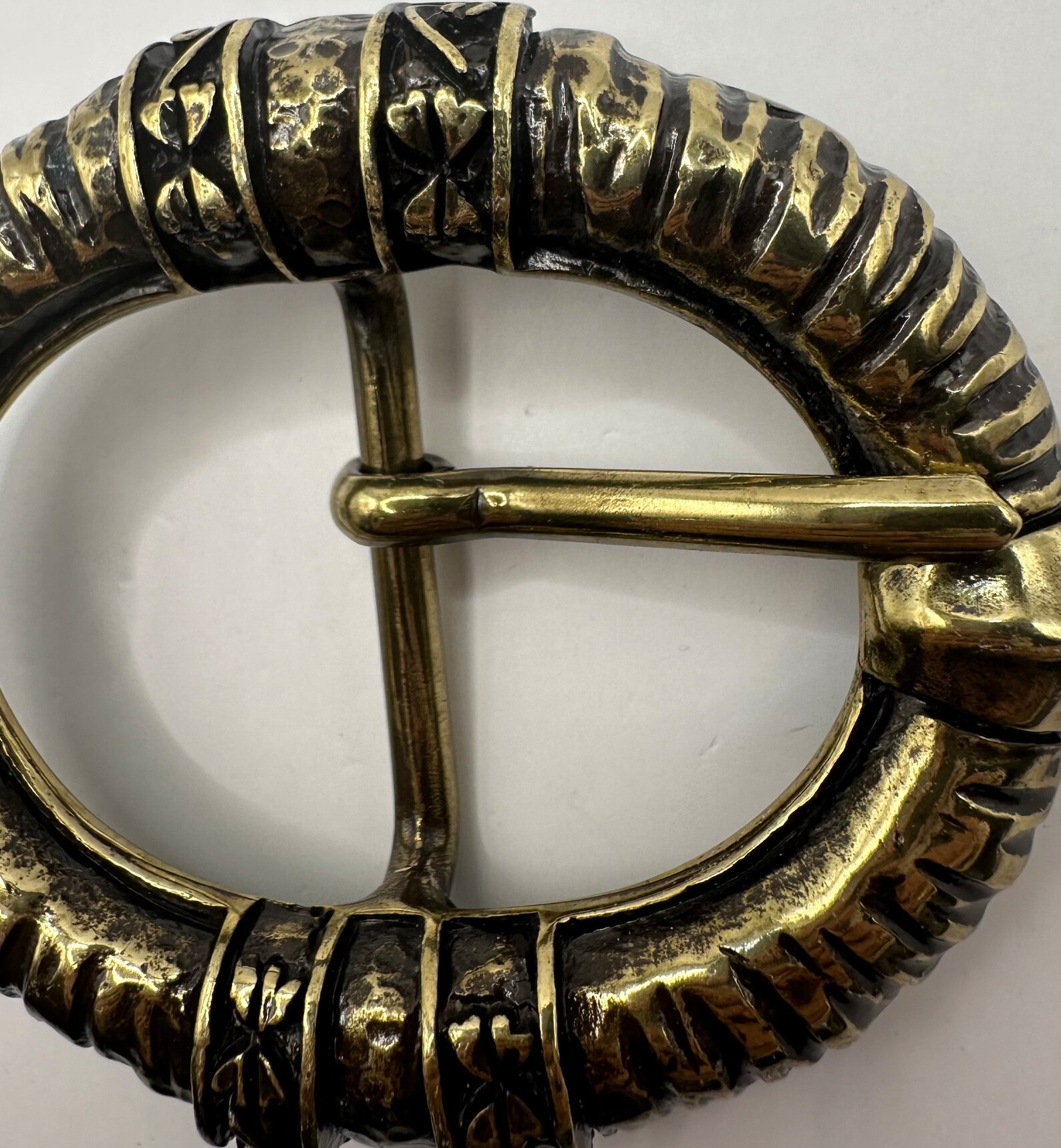 Heavy Oval Italian Made Gaudy Bohemian Hippie Centre Bar Belt Buckle ...
