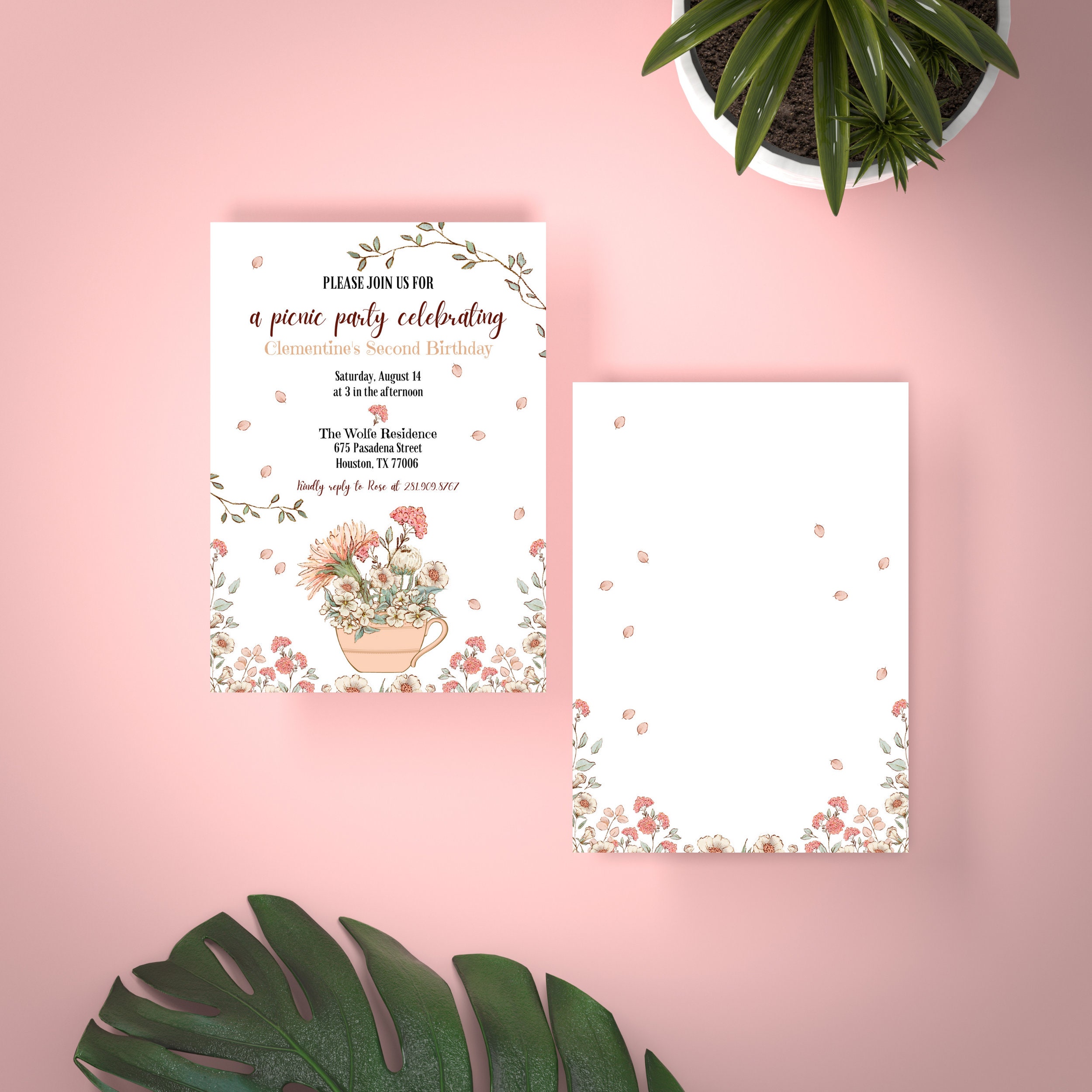 Vintage Tea Cup Invitation