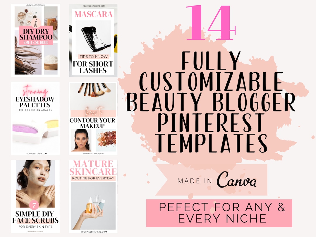 Beauty Pinterest Templates, Pinterest Canva Pin, Pinterest Pin Template ...