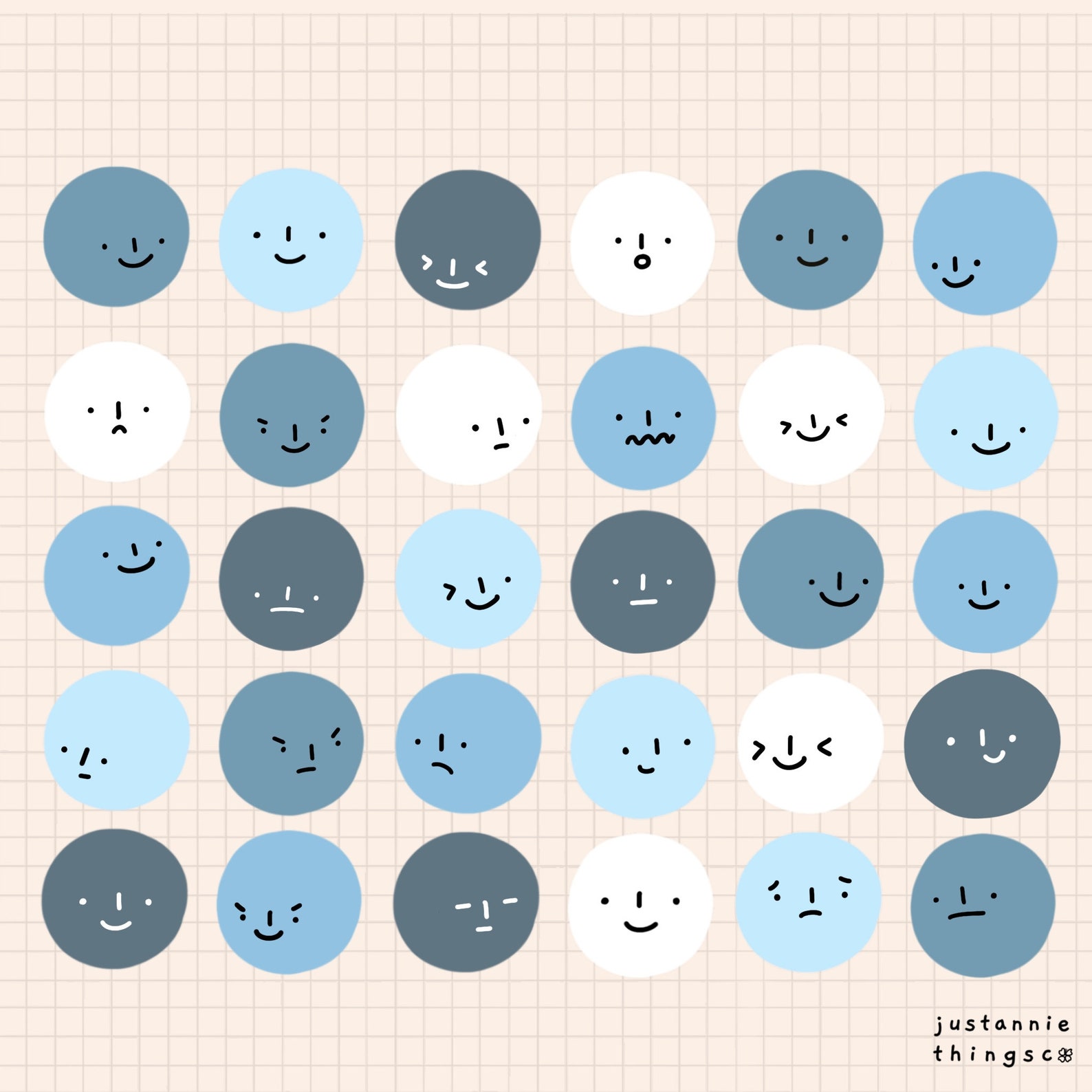 Cute Mood Tracker Stickers Color Dot Sticker Sheet Digital Bullet ...