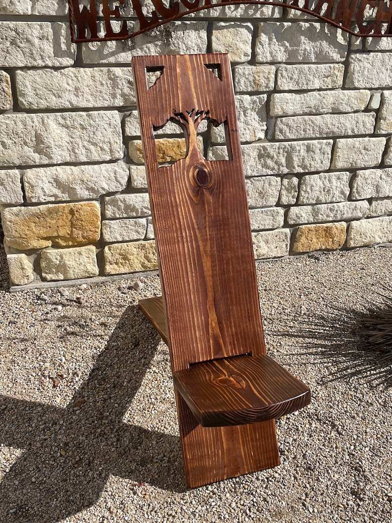 Viking Chair With Tree Design. Relaxed Angle for Comfort. Handmade in ...