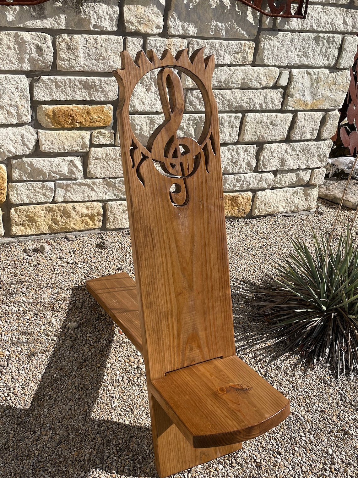 Viking Chair With Treble Clef Design. Handcrafted From Pine Wood With ...