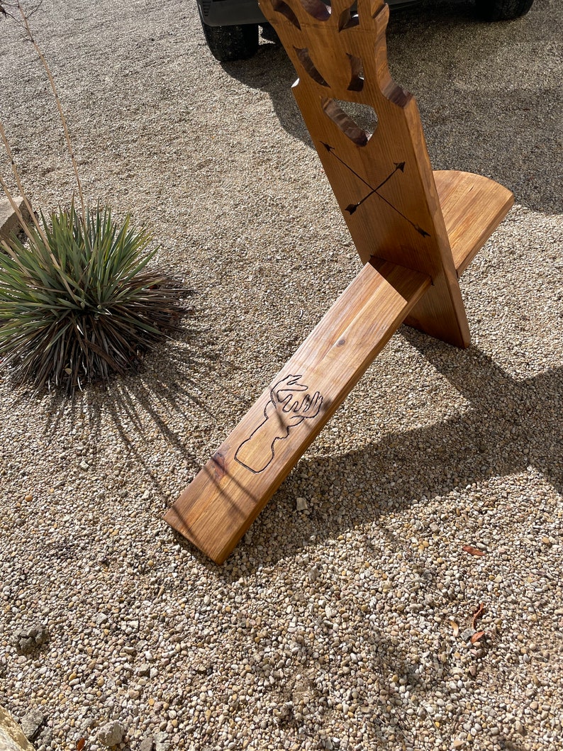 Viking Chair With Deer Head and Tail Art for Bow Hunters. Pine Wood ...