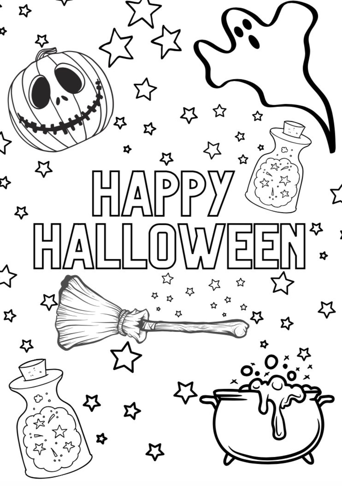 Halloween and Fall Coloring Pages. Printable Coloring Pages. Digital ...