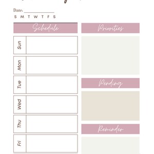 Pink Printable Planner. Daily Planner. Weekly Planner. Goal Planner. to ...