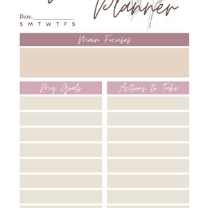 Pink Printable Planner. Daily Planner. Weekly Planner. Goal Planner. to ...