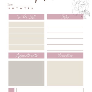 Pink Printable Planner. Daily Planner. Weekly Planner. Goal Planner. to ...