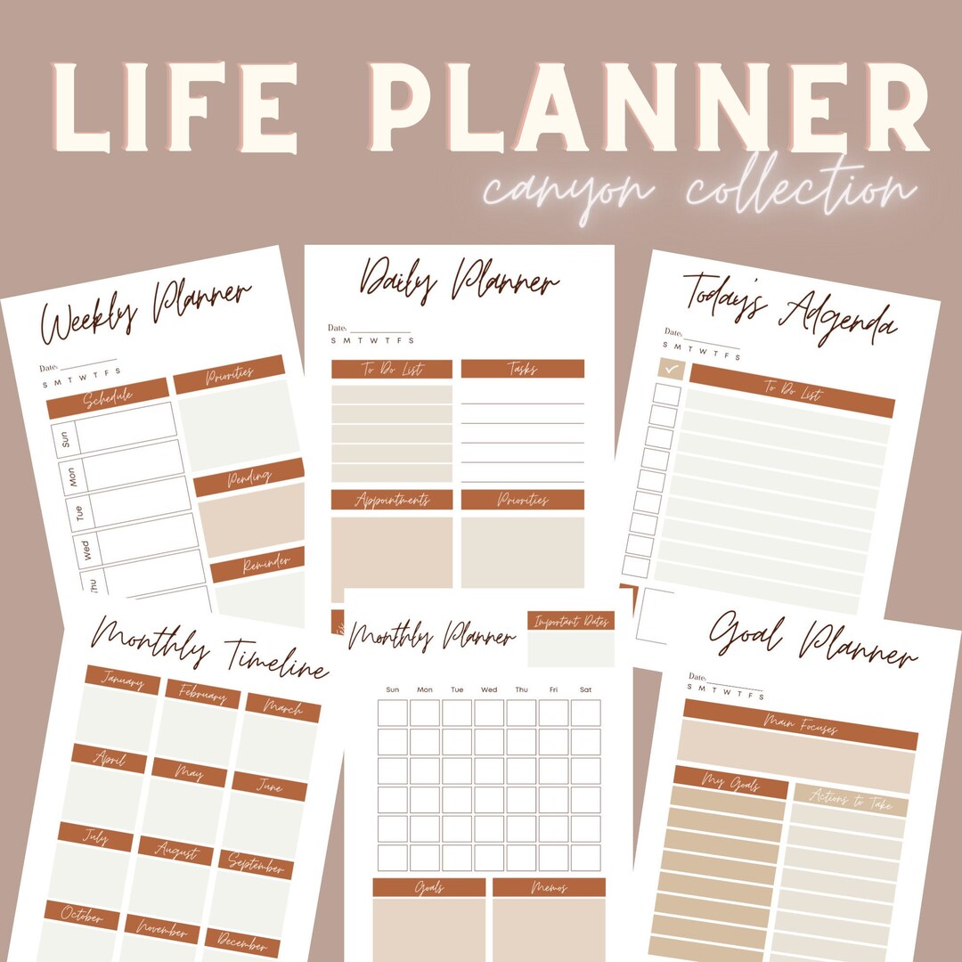 Neutral Printable Planner. Daily Planner. Weekly Planner. Goal Planner ...