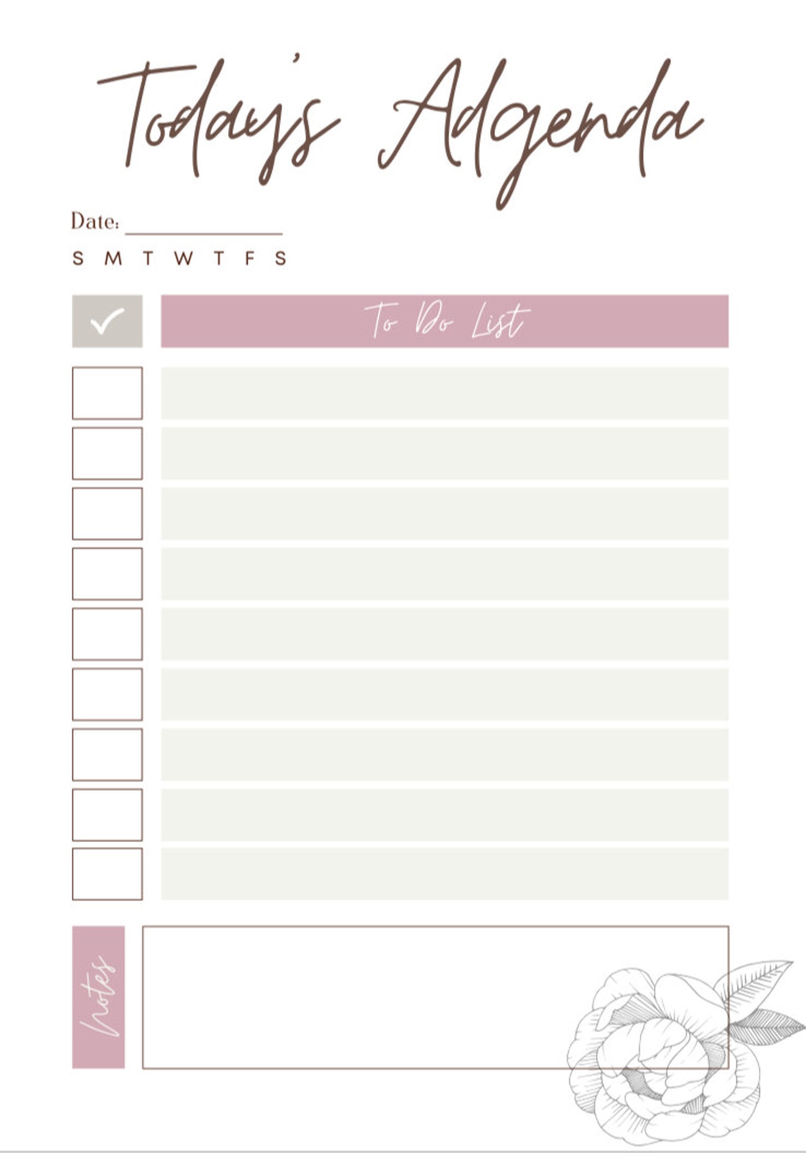 Pink Printable Planner. Daily Planner. Weekly Planner. Goal Planner. to ...