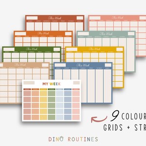 Weekly Routine Cards & Charts for Kids, Visual Calendar, Daily Rhythm ...