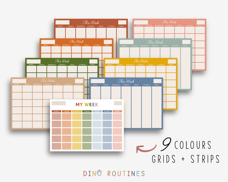 Visual Calendar, Weekly Routine Cards & Charts for Kids, Daily Rhythm ...