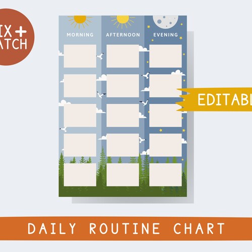 Daily Routine Cards & Chart Toddler Routine Checklist Daily | Etsy