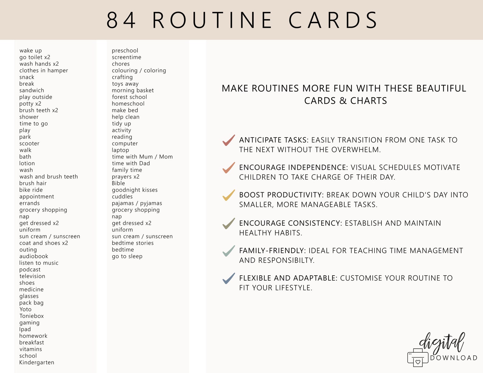 Safari Animals Routine Flip Chart, Editable Morning Bedtime Chart ...