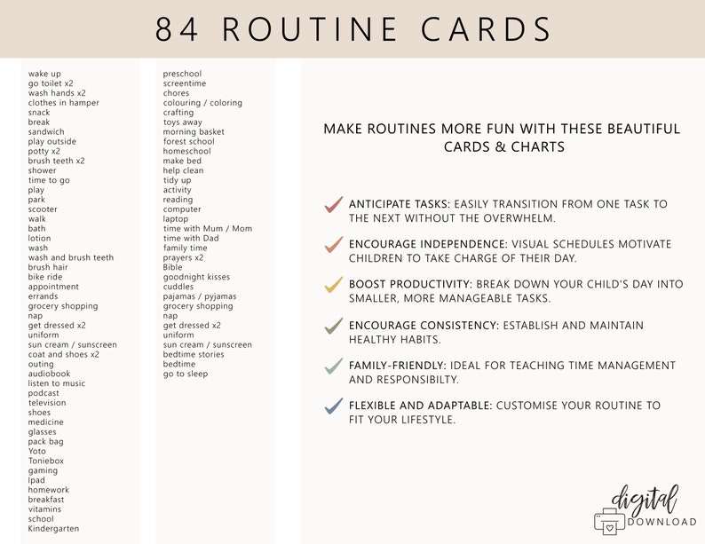 Safari Animals Routine Flip Chart, Editable Morning Bedtime Chart ...