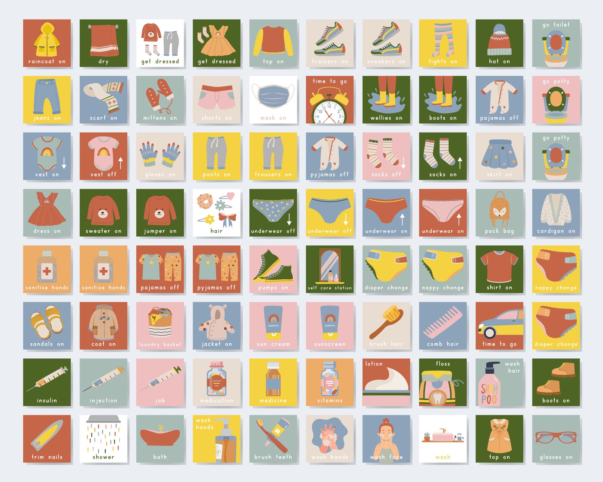 Get Ready Chart I Get Dressed Cards I Visual Morning Routine I - Etsy ...