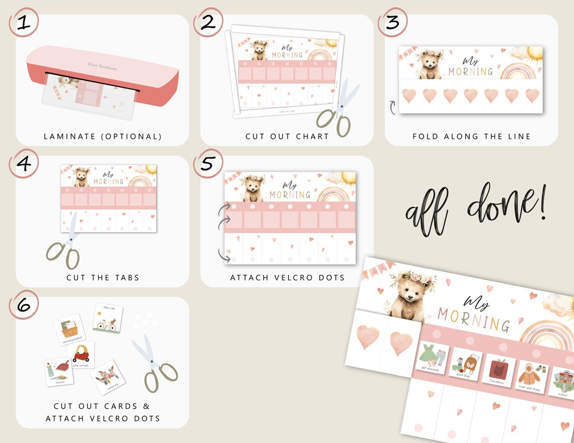 Safari Animals Routine Flip Chart, Editable Morning Bedtime Chart ...