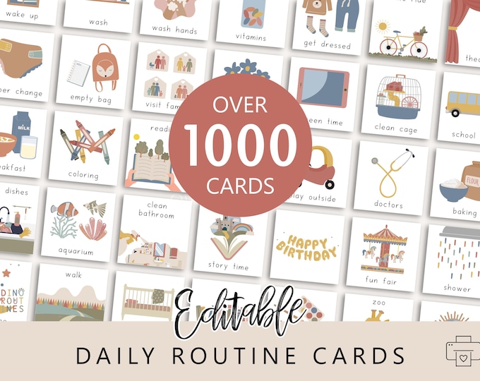 Editable Kids Daily Routine Cards | Daily Visual Schedule | Chore Chart ...