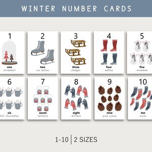 Winter Number Cards Printable Fall Winter Flashcards Winter Homeschool ...
