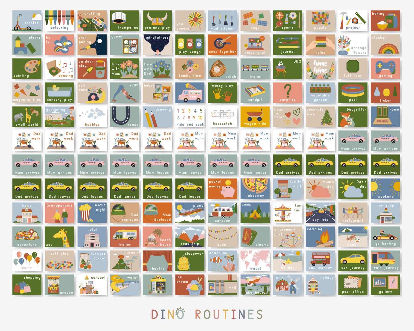 Visual Calendar Weekly Routine Cards & Charts for Kids Daily - Etsy