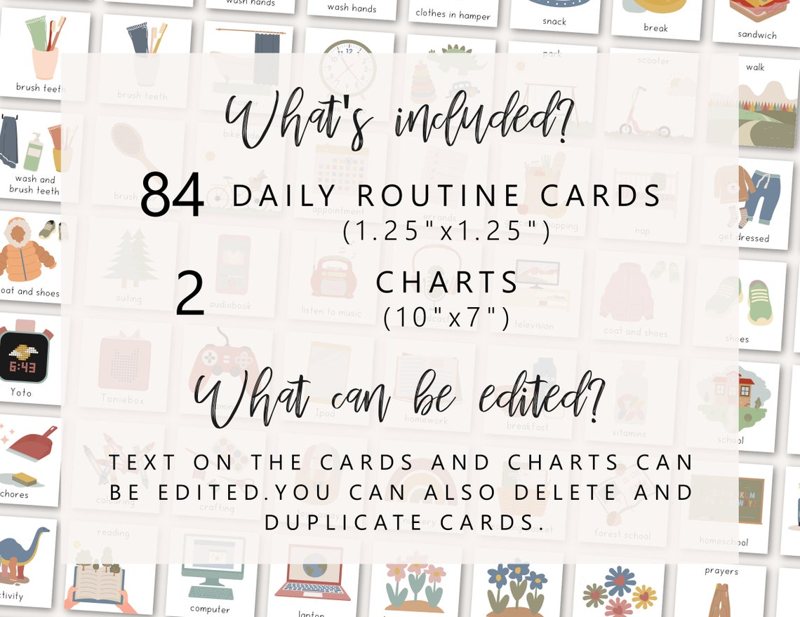 Safari Animals Routine Flip Chart, Editable Morning Bedtime Chart ...