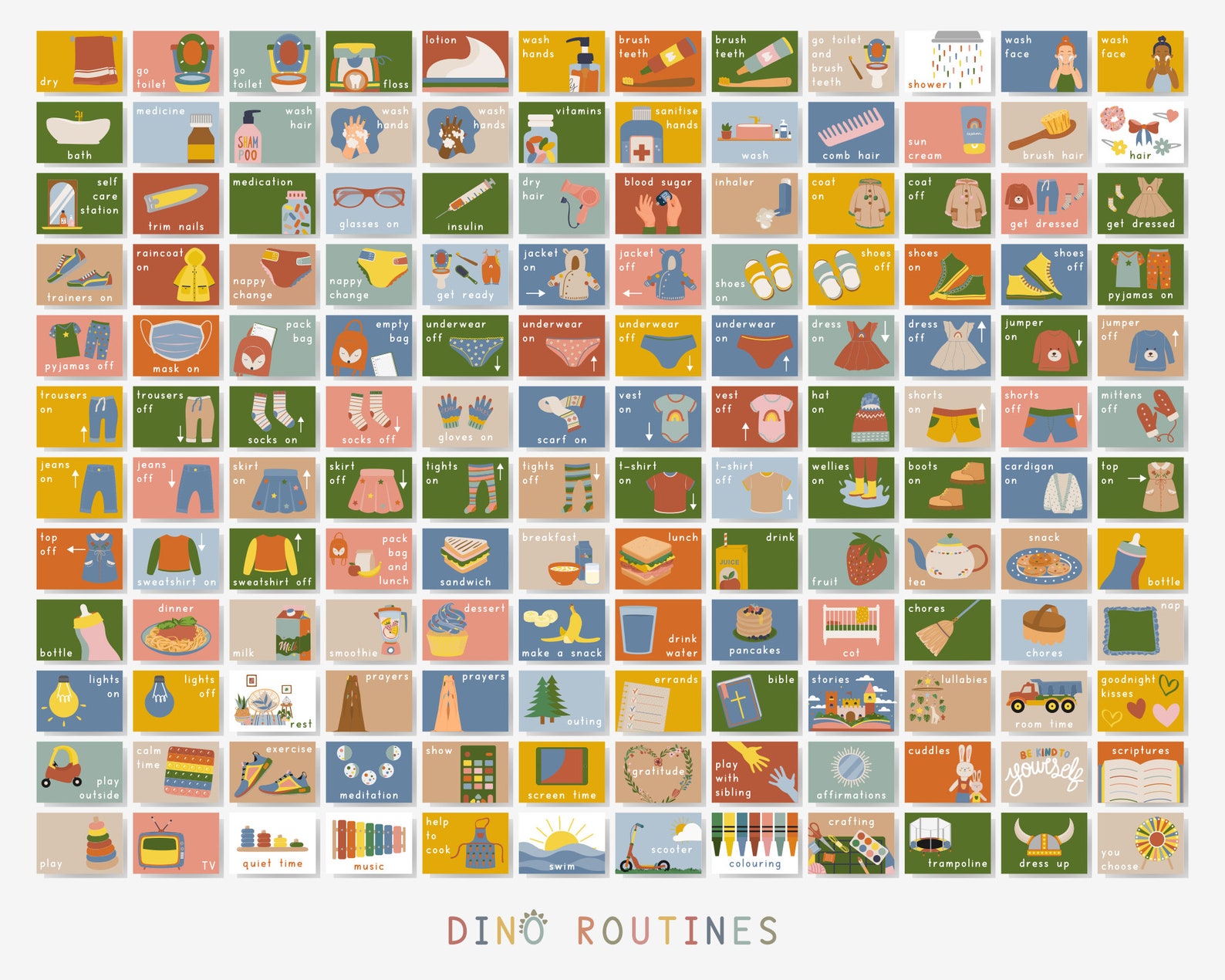 Daily Routine Cards, Visual Routine Cards, Visual Schedule for Kids ...