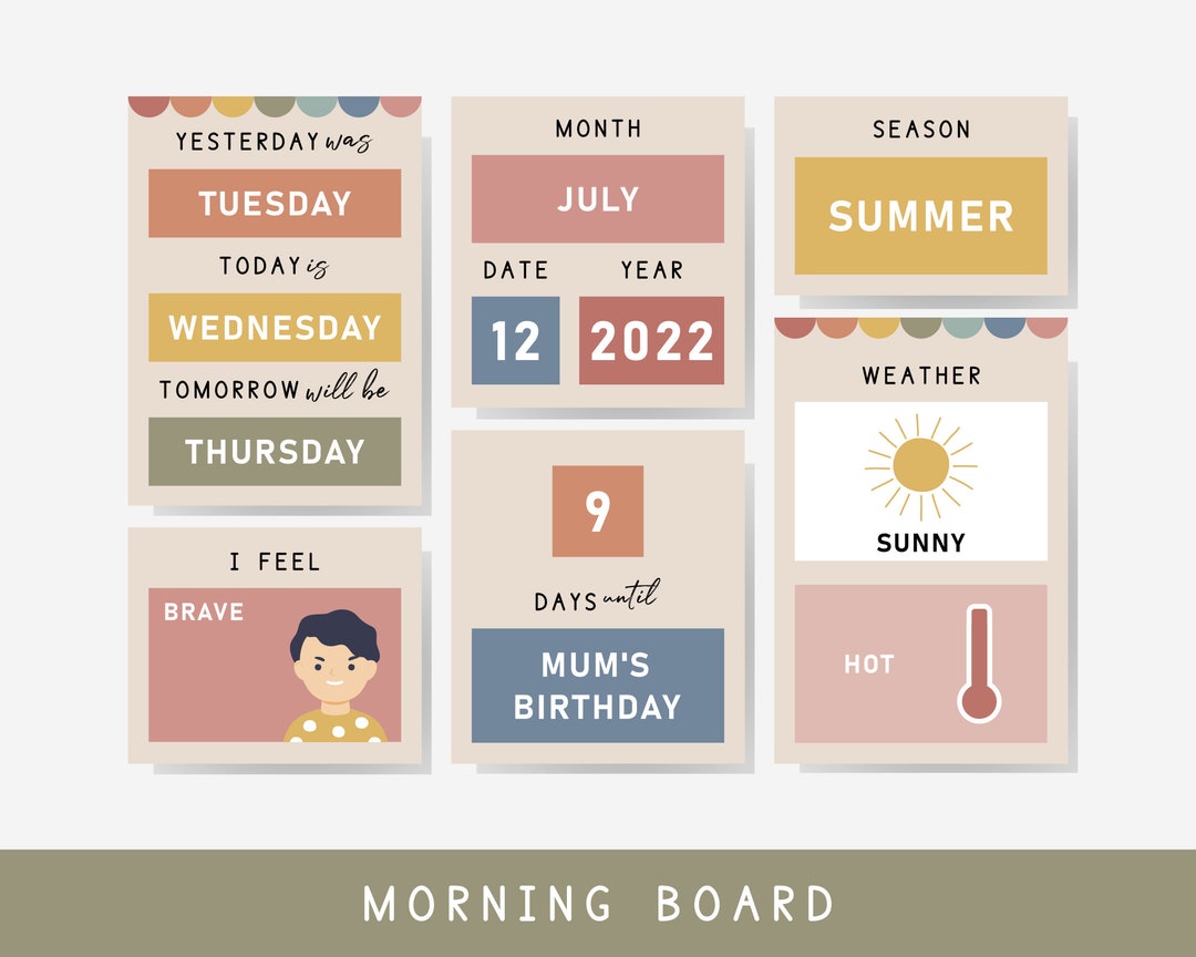 Morning Board Circle Time Board Kids Daily Calendar Morning - Etsy