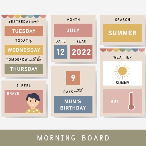 Daily Morning Board Circle Time Calendar Kids Morning - Etsy