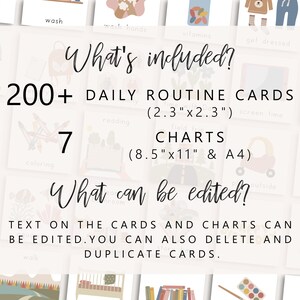 Editable Toddler Routine Chart Daily Routine Cards Visual Schedule for ...