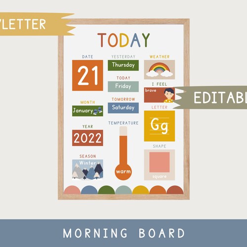 Daily Morning Board Circle Time Calendar Kids Morning - Etsy