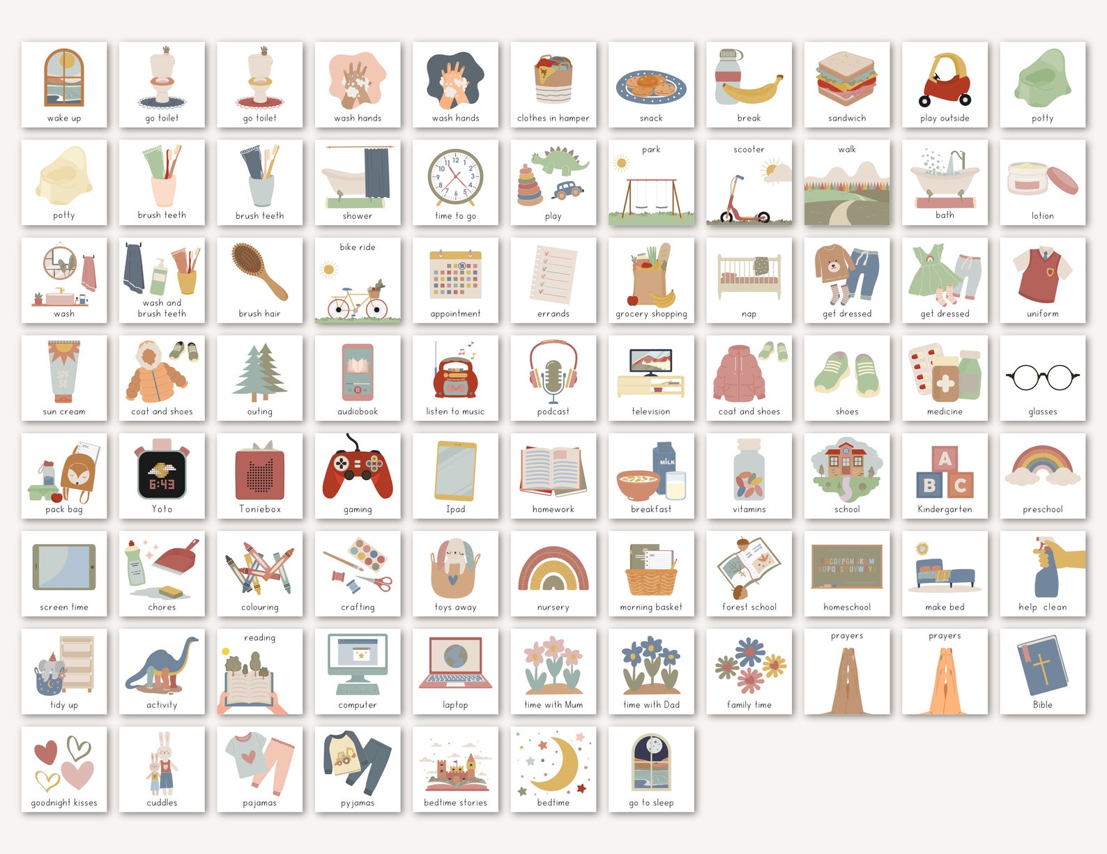 Safari Animals Routine Flip Chart, Editable Morning Bedtime Chart ...