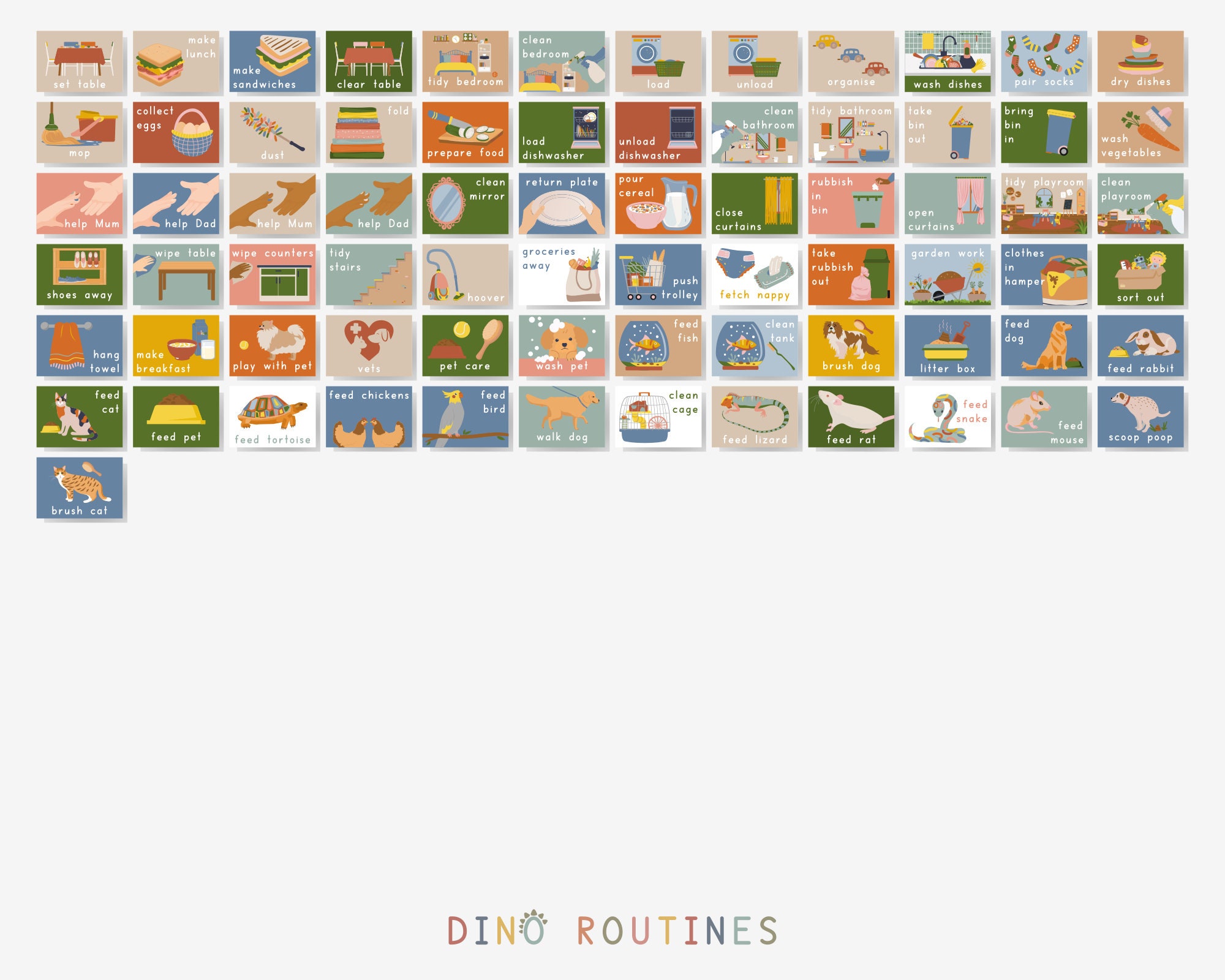 Daily Routine Cards, Visual Routine Cards, Visual Schedule for Kids ...