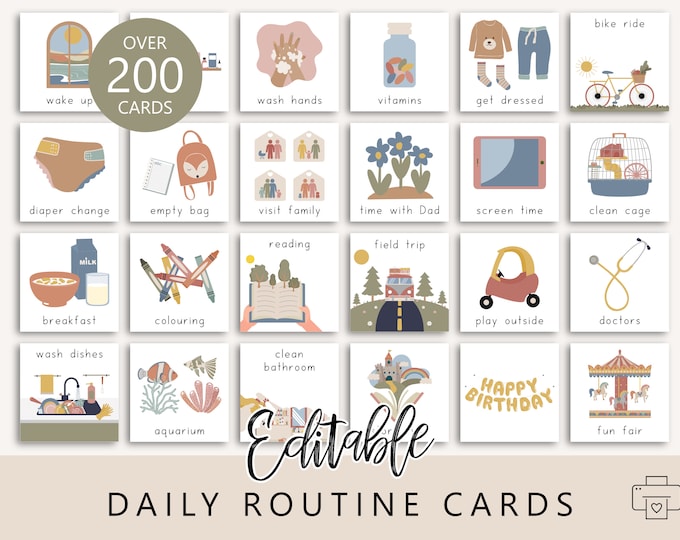 Daily Routine Flashcards for Kids, Visual Routine Cards Printable ...