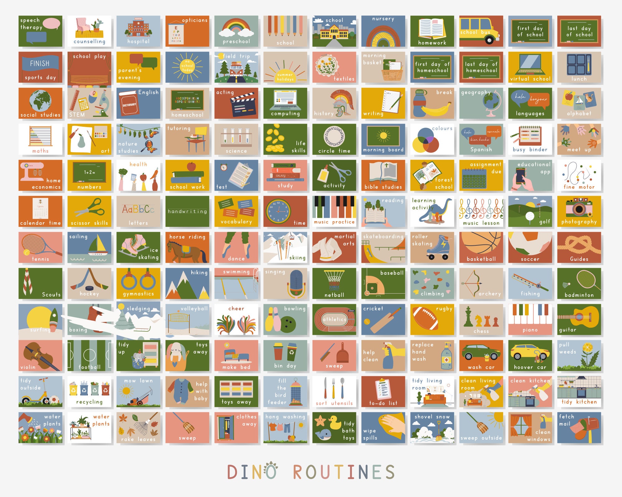 Daily Routine Cards, Visual Routine Cards, Visual Schedule for Kids ...