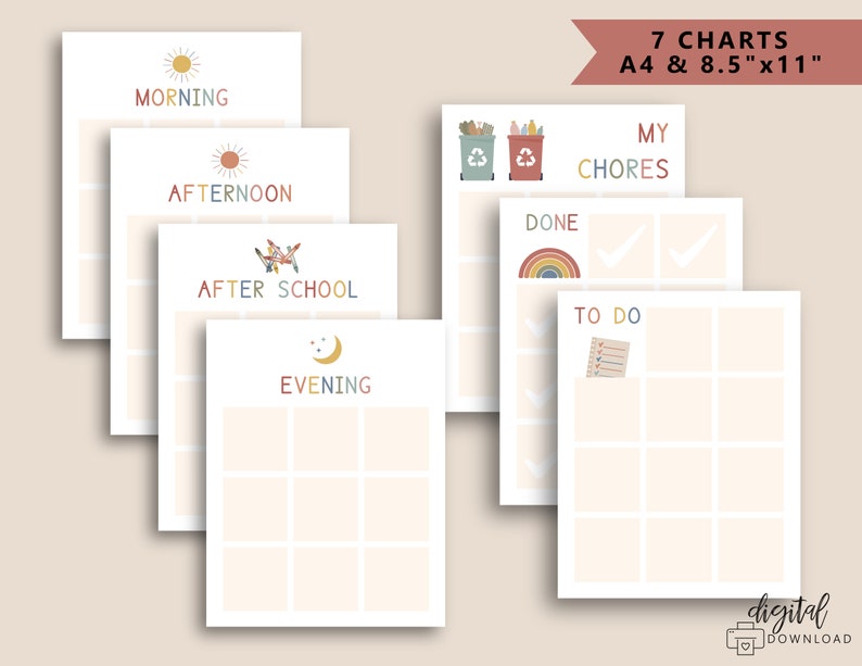 Editable Daily Routine Cards Routine Chart for Kids Kids Daily Schedule ...