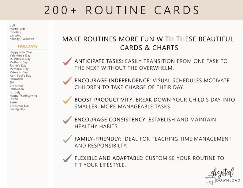Editable Daily Routine Cards Routine Chart for Kids Kids Daily Schedule ...