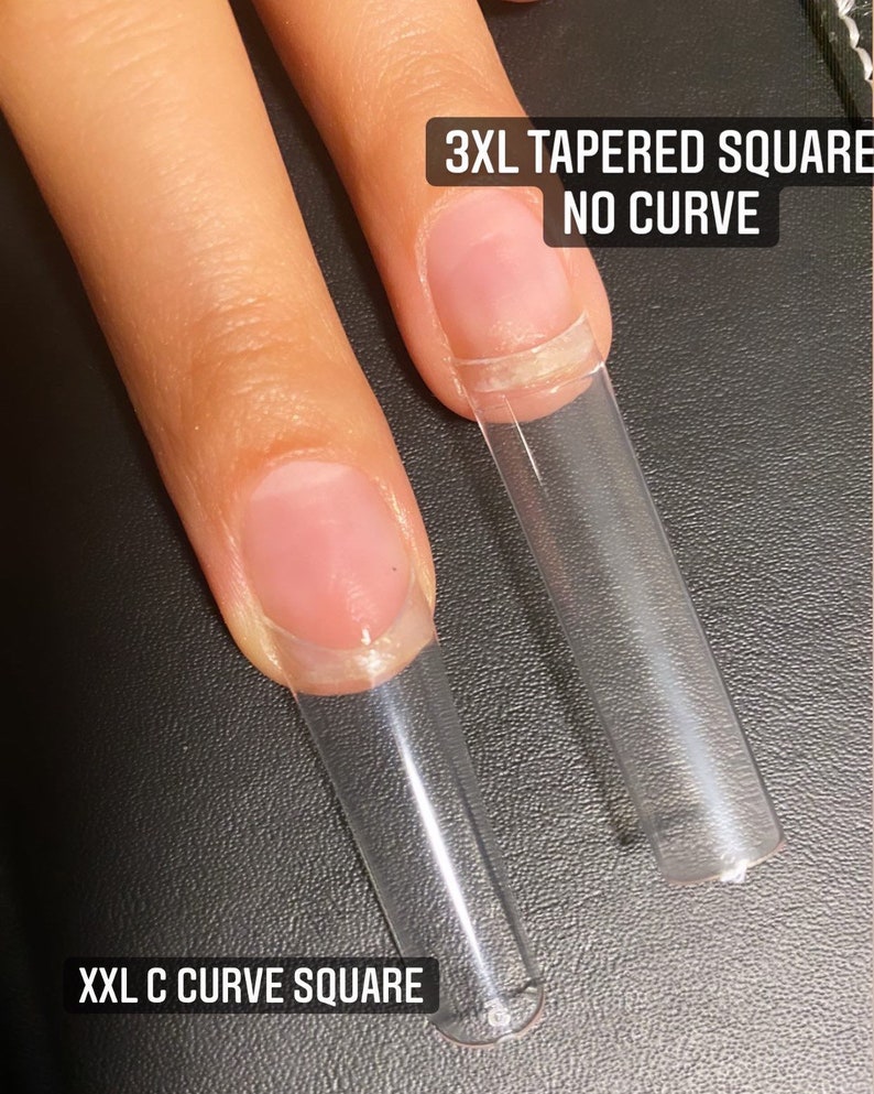 3XL Tapered Square NO C Curve Nail Tips - Etsy