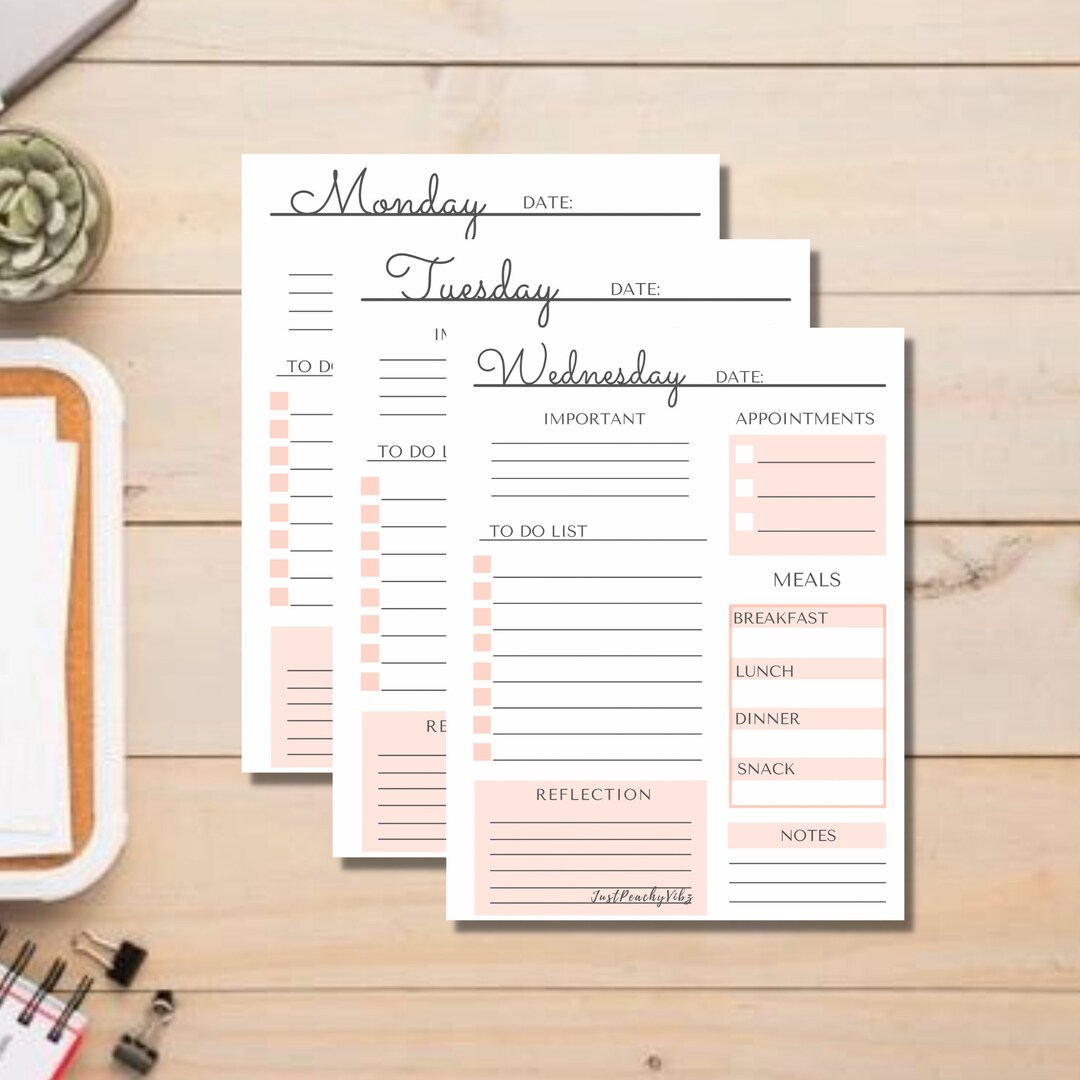 7 Day Editable Daily Planner, 2024 2025 Daily Planner, Canva Digital ...