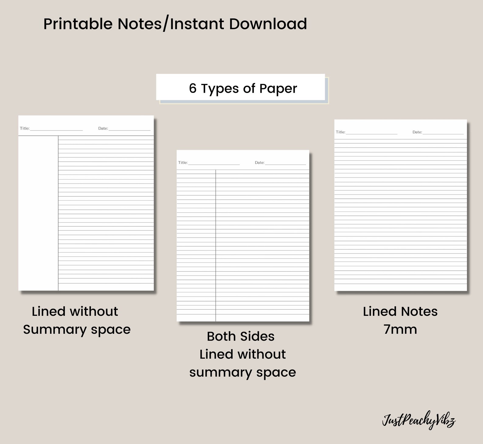 Cornell Notes Letter Size Printable, Study Notes, Canva Template ...