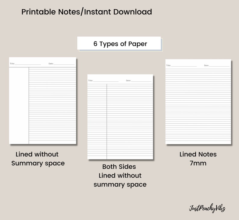 Cornell Notes Letter Size Printable, Study Notes, Canva Template ...