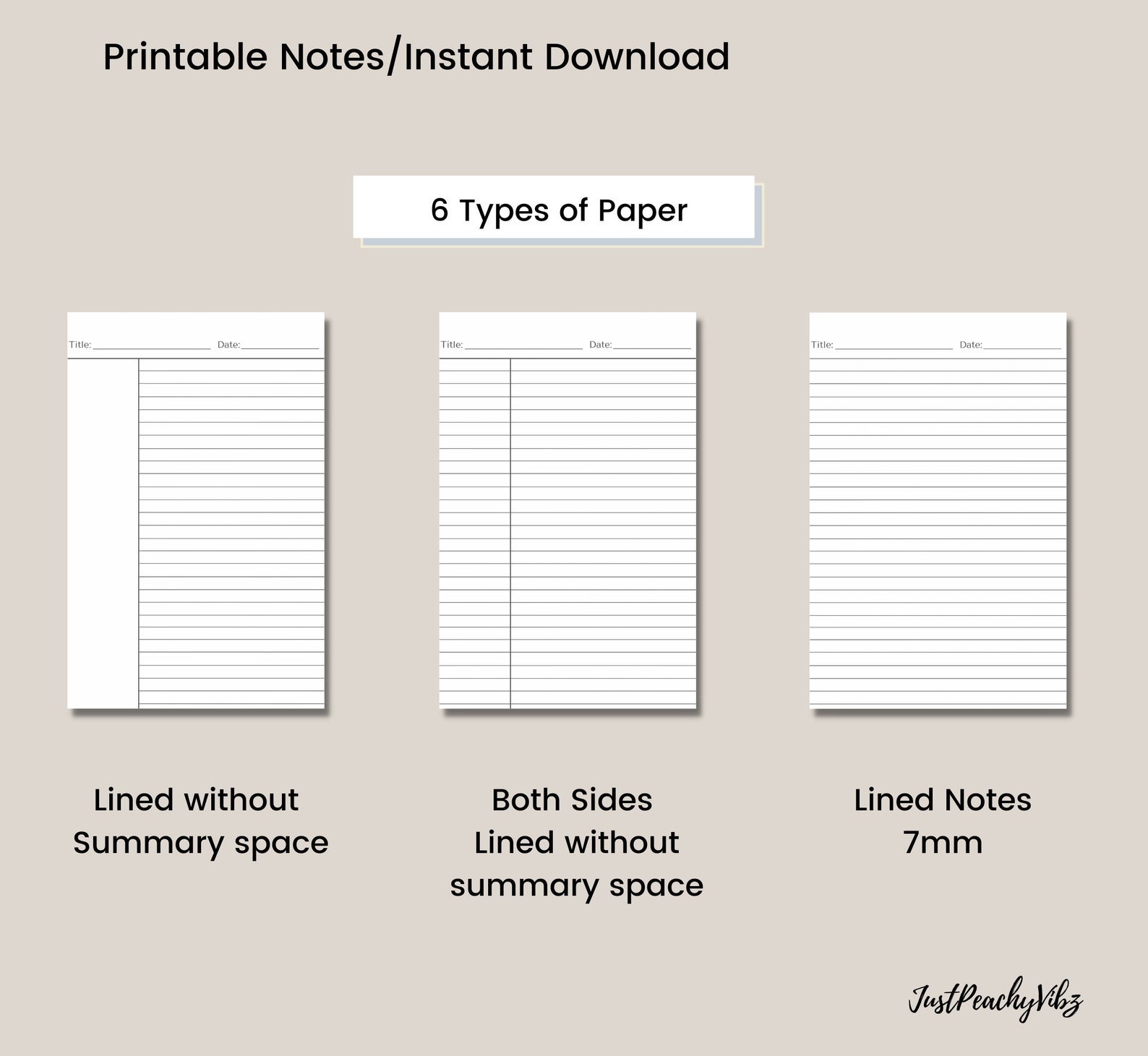 Printable Cornell Notes, Half Letter Size Inserts, Study Notes Template ...