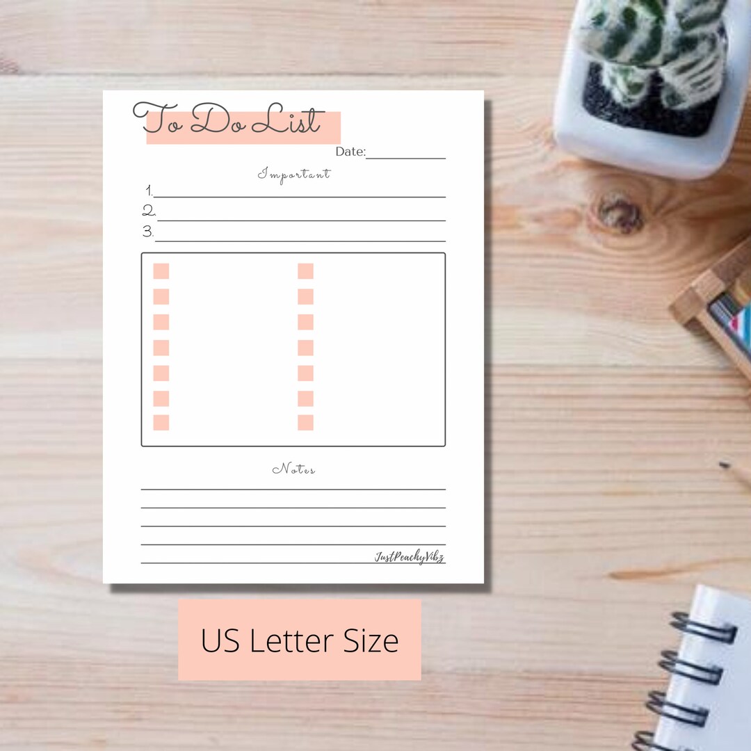Editable to Do List Template, Printable Planner (digital Download) - Etsy