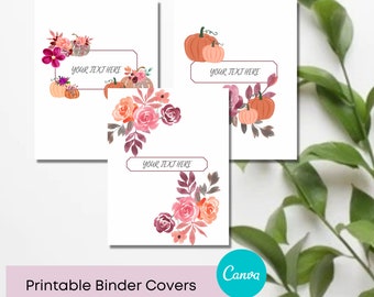 Printable Editable Floral Binder Cover Template - Etsy