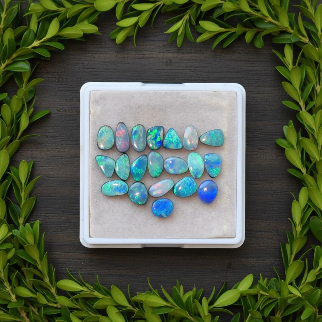 Australian Opal Doublet Freeform Shape Flat Back Rosecut Gemstones Lot ...