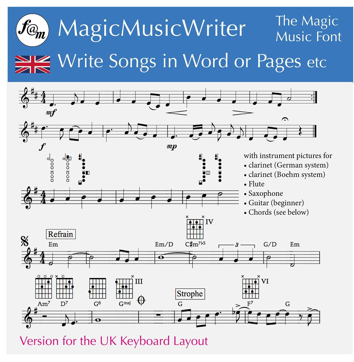 Magicmusicwriter Write Music Notes in Word Pages Rhythm Song Compose ...