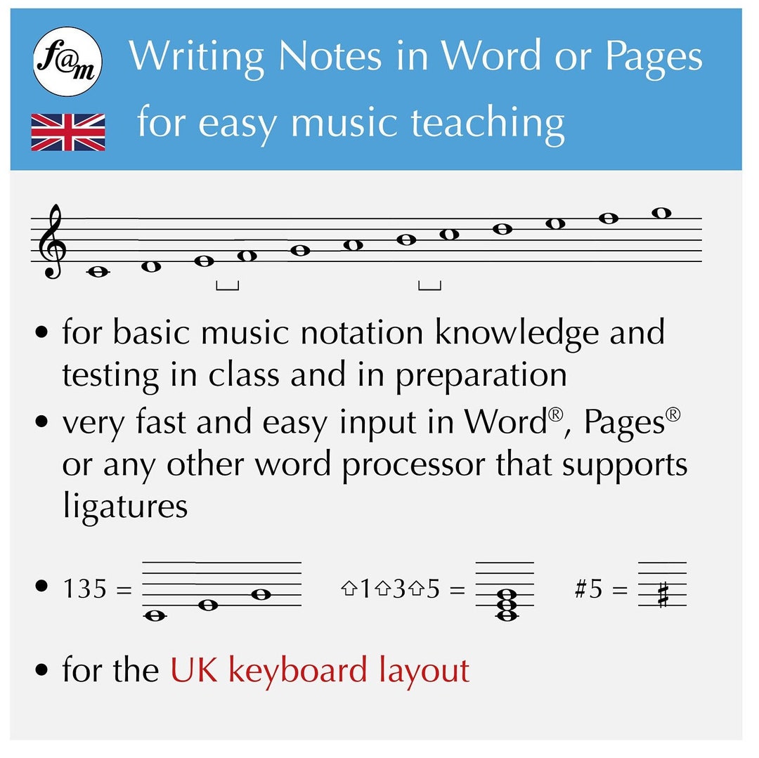 Music Note Font for Easy Input in Word Pages or Other Text Programs ...