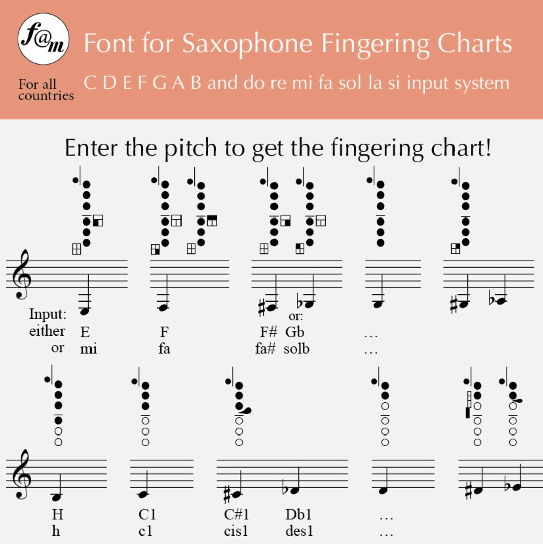 Saxophone Font, Fingering Chart Picture, Finale Sibelius Music Teacher ...