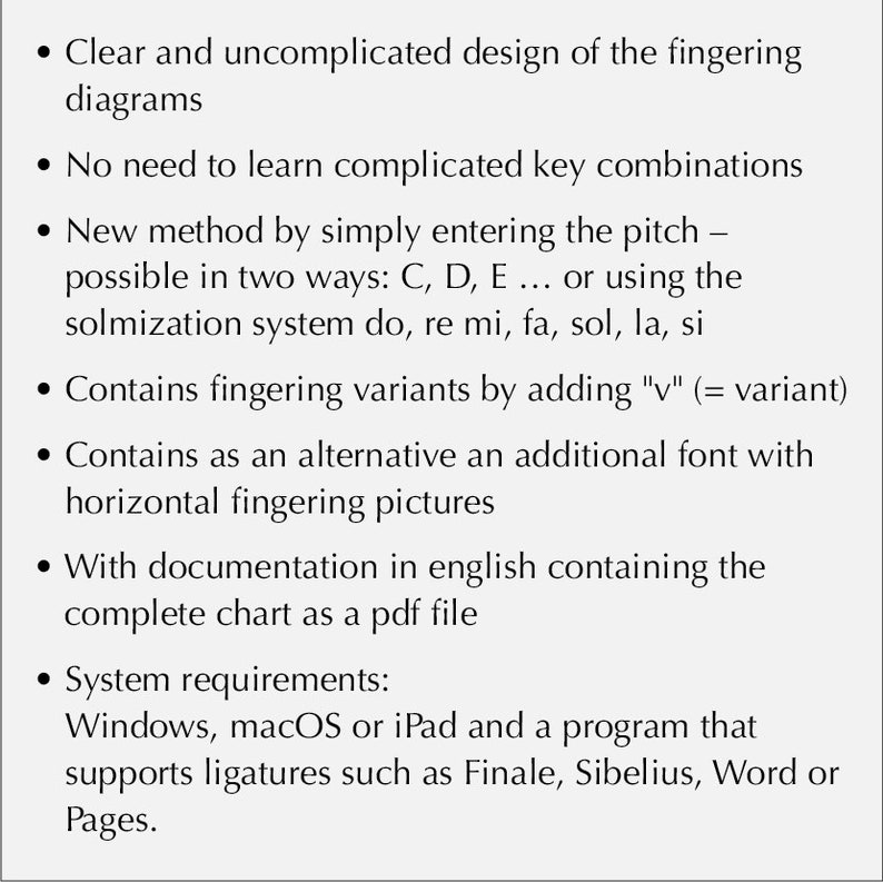 Flute Font, Fingering Instrument Chart Picture, Finale Sibelius Music ...