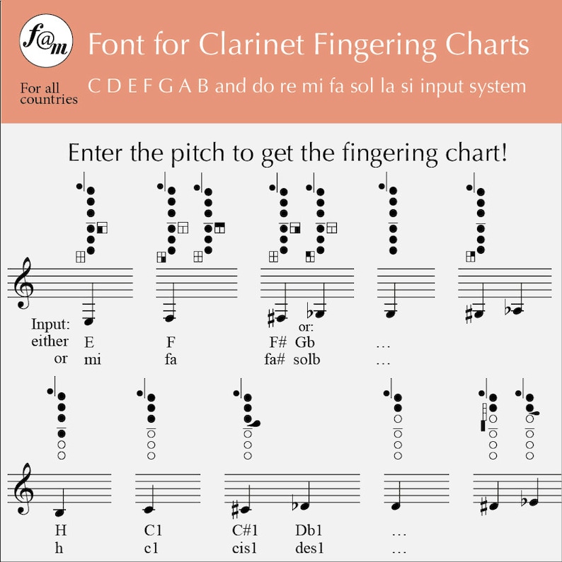 Clarinet Font, Fingering Chart Picture, Finale Sibelius Music Teacher ...